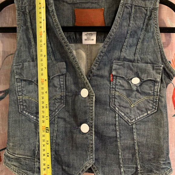 Levi's | Tops | Vintage Early 200s Levi Red Tag Womens Crop Denim Vest ...